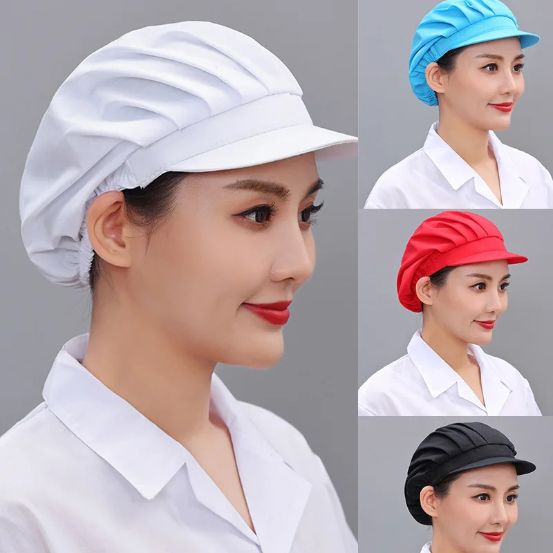 Korean-Style-Folding-Hat-Food-Safety-Chef-Work-Cap-Full-Mesh-Hat ...