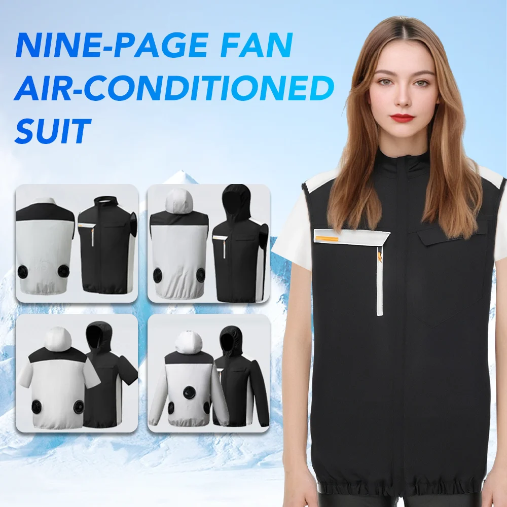 Summer Cooling Vest for Couples Ice Jacket Heat Resistant Fan Air ...