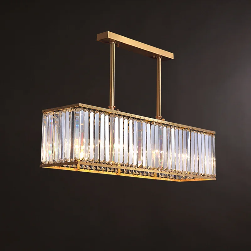 Bar Restaurant Gold Luxury crystal strip led Chandelier lighting lustre ...