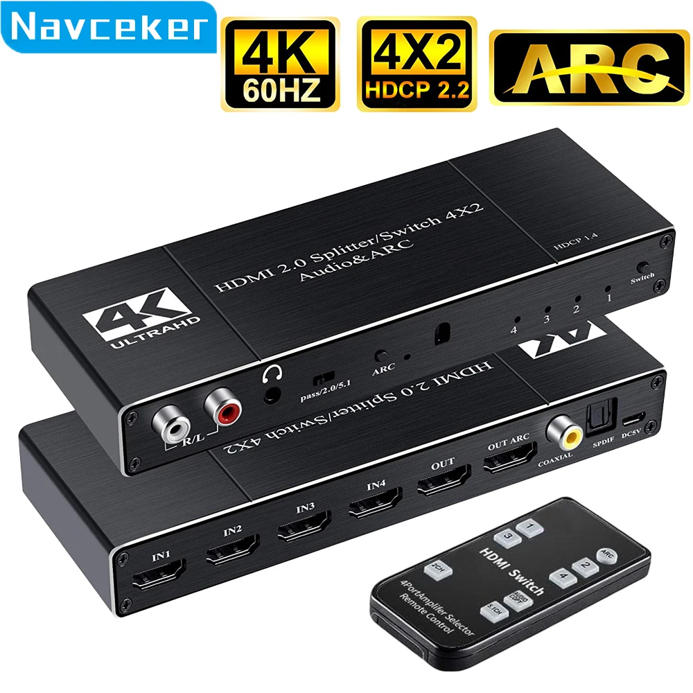 2024-4K-HDMI-Switch-4x2-with-Remote-Optical-Toslink-Coaxial-4-In-2-Out ...