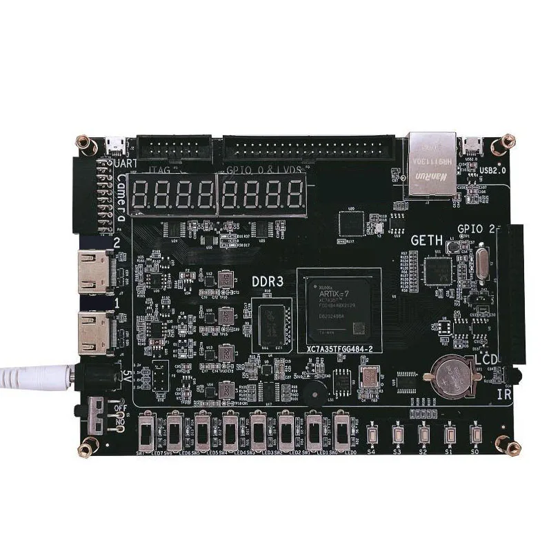 FPGA-Placa de desarrollo Xilinx Artix7, XC7A35T-2FGG484 con 256MB DDR3 Gigabit Ethernet ...