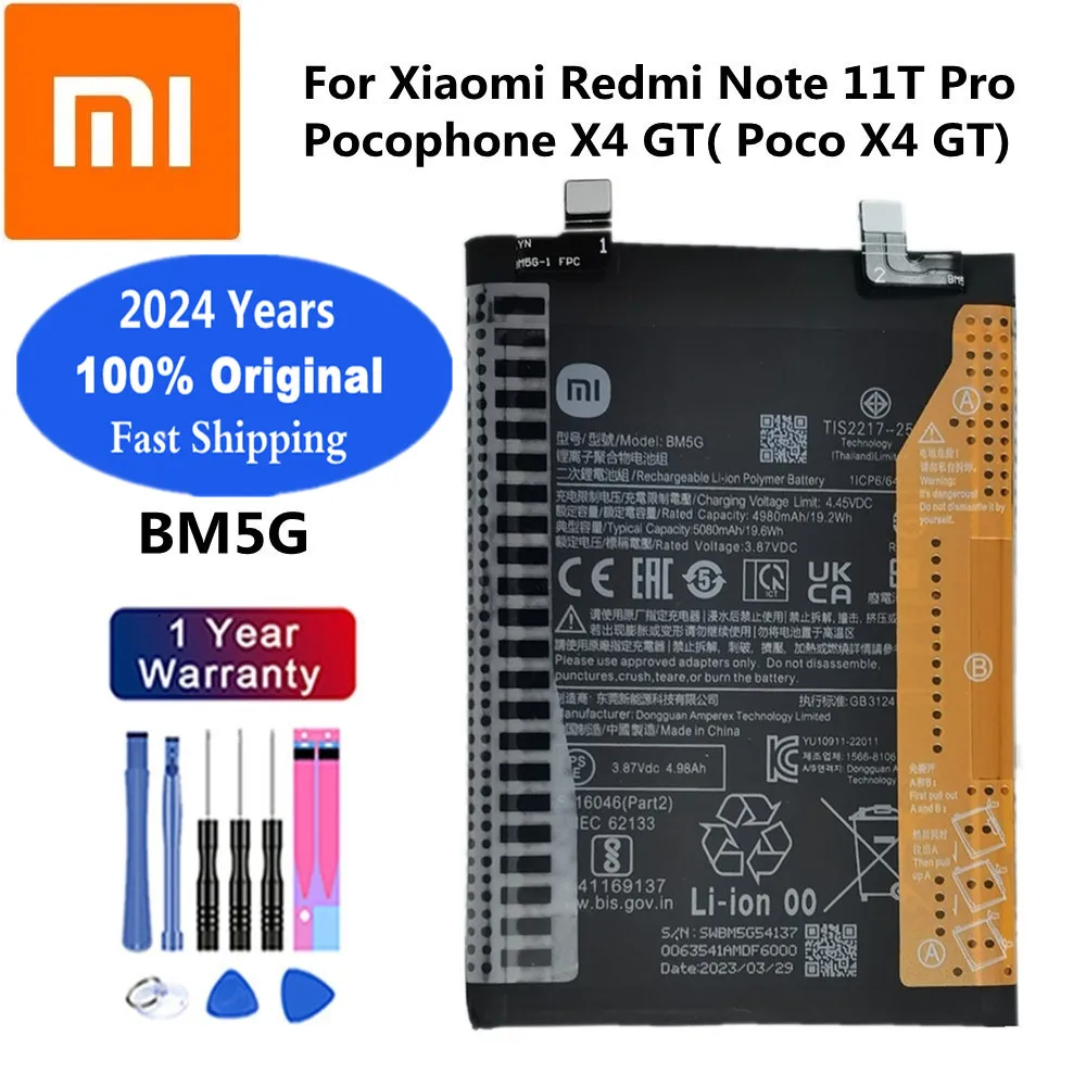 New-Original-BM5G-Battery-For-Xiaomi-Redmi-note11T-Pro-Pocophone-X4-GT ...
