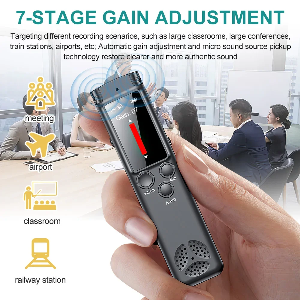 128G Digital Voice Recorder Dictaphone Audio MP3 Player Sound Recording ...
