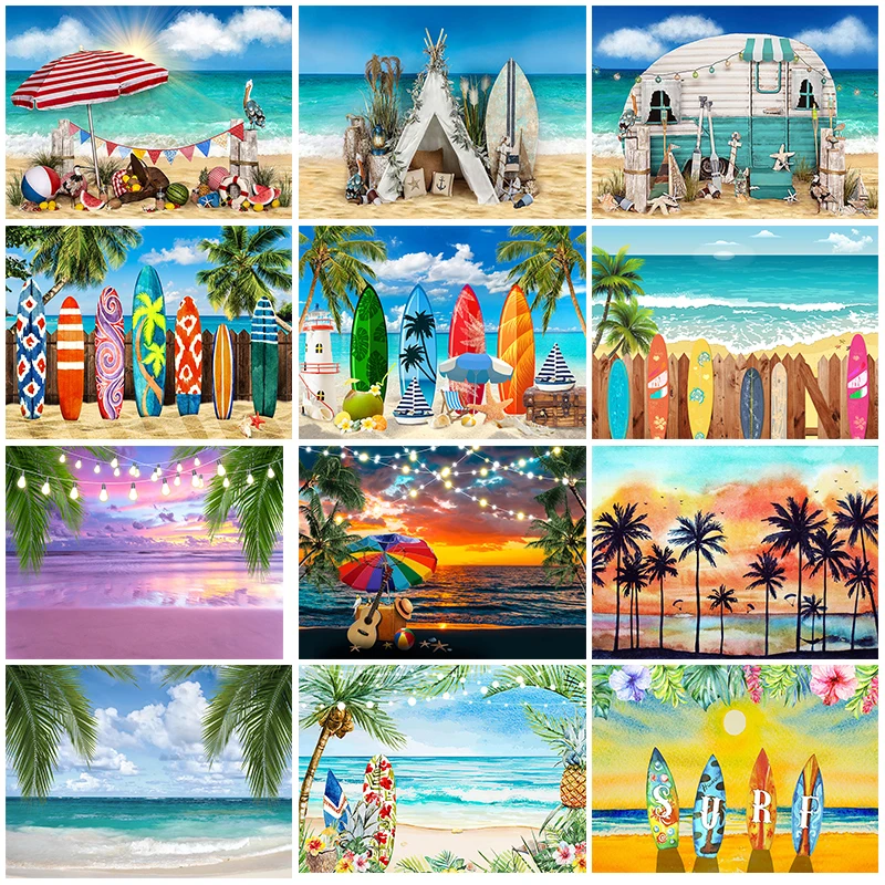 Summer-Beach-Photography-Backdrop-Sea-Palm-Tree-Ice-Cream-Truck ...