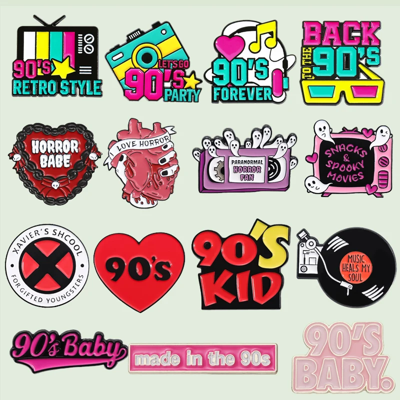 80's 90's Vintage Enamel Pins Custom Retro Radio Camera TV Brooch Shirt ...