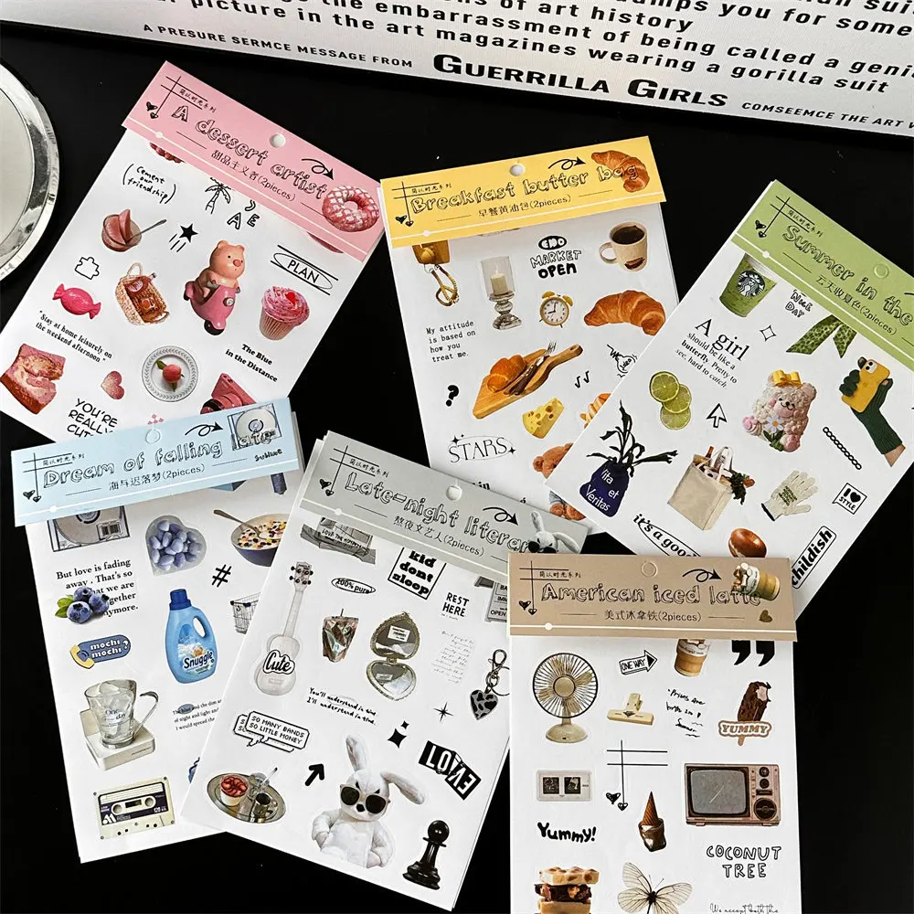 2-12-Pcs-Simple-Time-Sticker-Creative-Fresh-Literary-Life-Small-Item ...