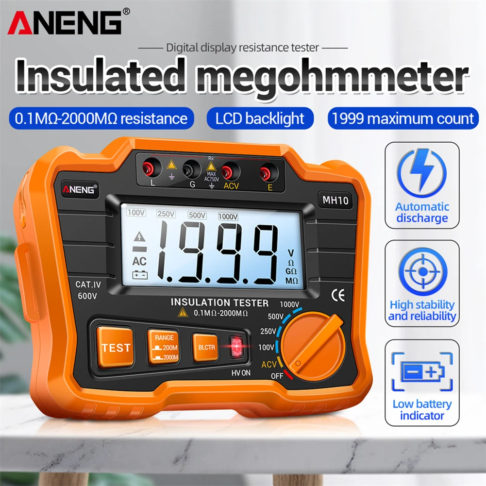 Digital Earth Resistance Tester Megger | Megger 1000v Insulation Tester ...