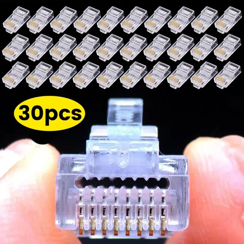 RJ45-Connectors-CAT6-Non-Pass-Thru-Ethernet-Cable-Crimp-Connectors-UTP ...