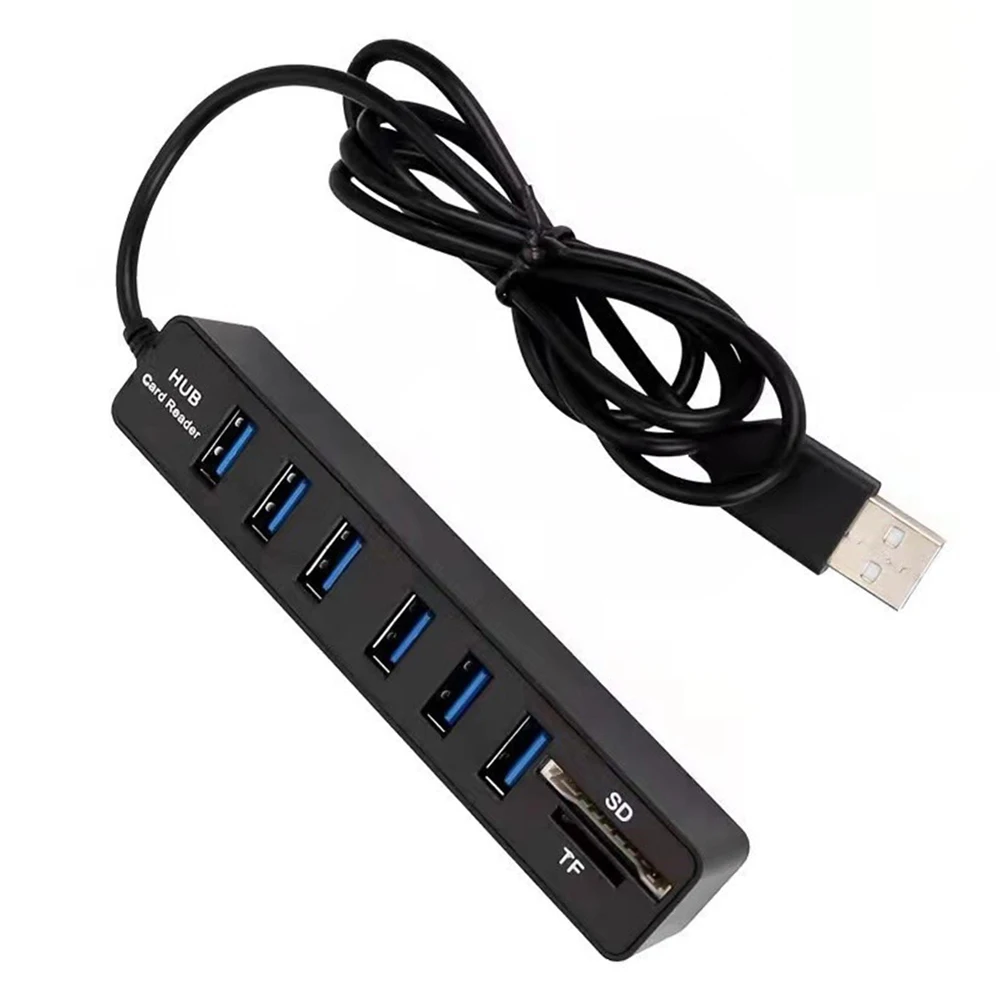 USB-Hub-with-Long-Cable-6-Ports-USB-Expansion-Hub-Plug-And-Play-Hot ...