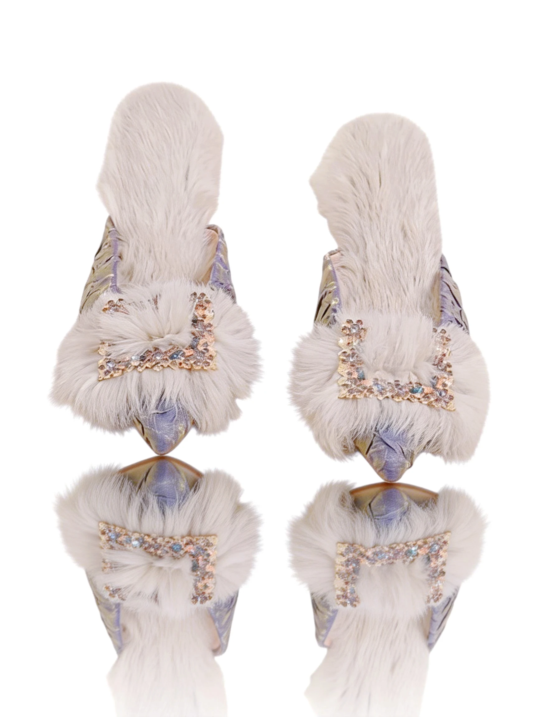 Boolmsteps Comfortable Furry Sandals, Pointed Toe Stiletto Heels for ...