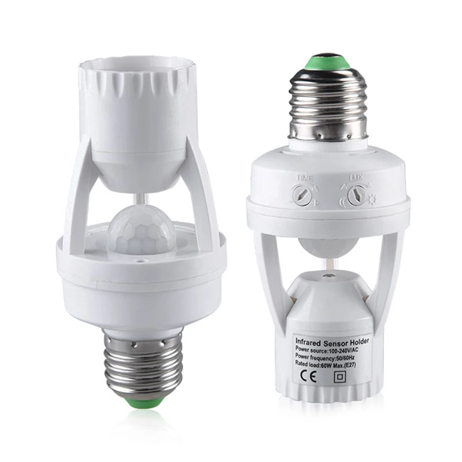 PIR-Motion-Sensor-E27-Socket-Base-AC-100-240V-Ampoule-LED-E27-Lamp ...