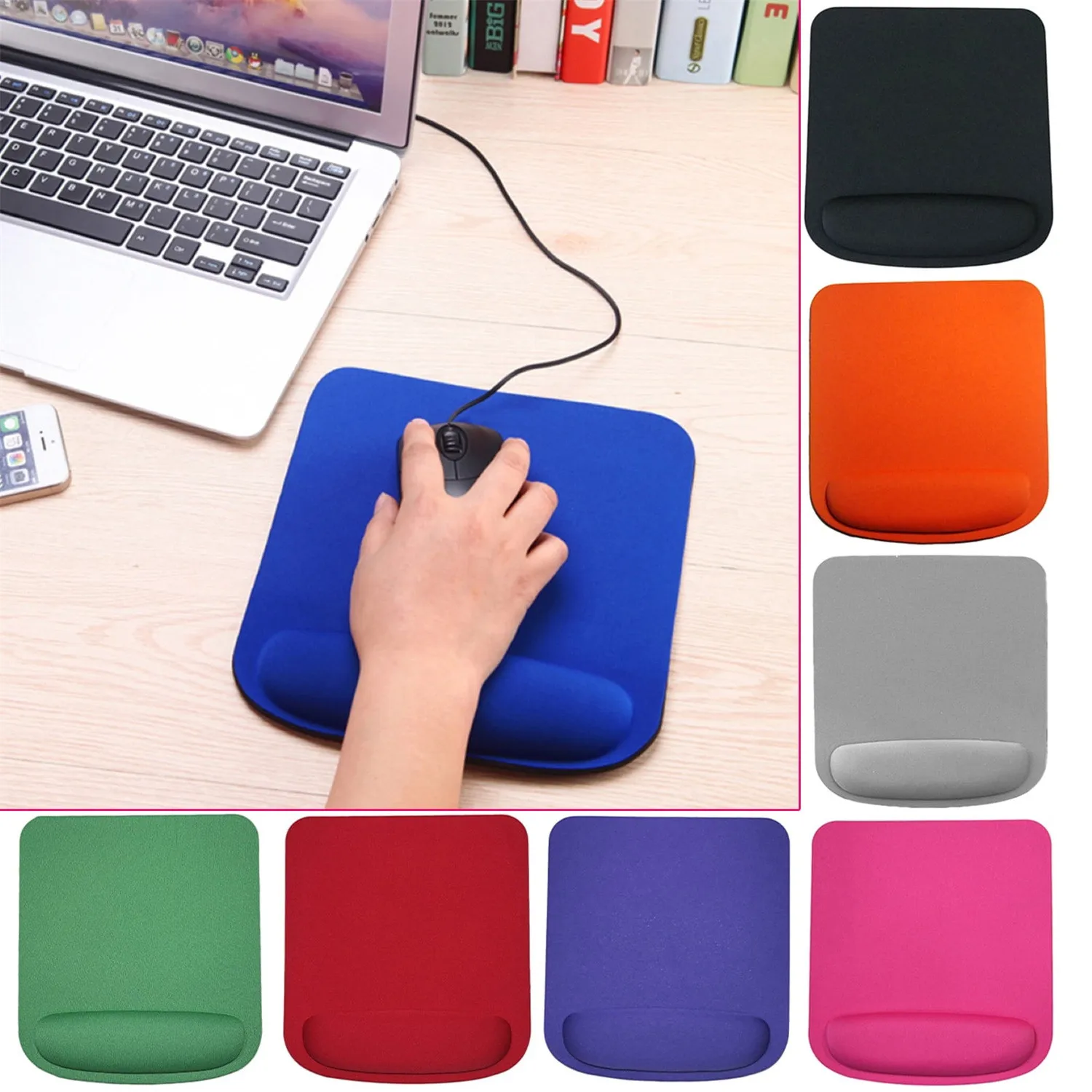Mouse-Pad-Eva-Support-Wristband-Gaming-Mousepad-Solid-Color-Mice-Mat ...