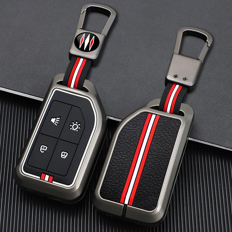 2/4 Buttons Zinc Alloy + Silicone Car Remote Key Case Cover Shell ...