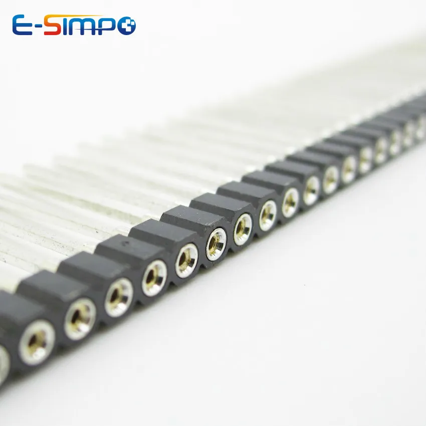 3pcs 2.54mm L17.8mm Round Pin Header Female Single Row 1x40pin Crystal ...