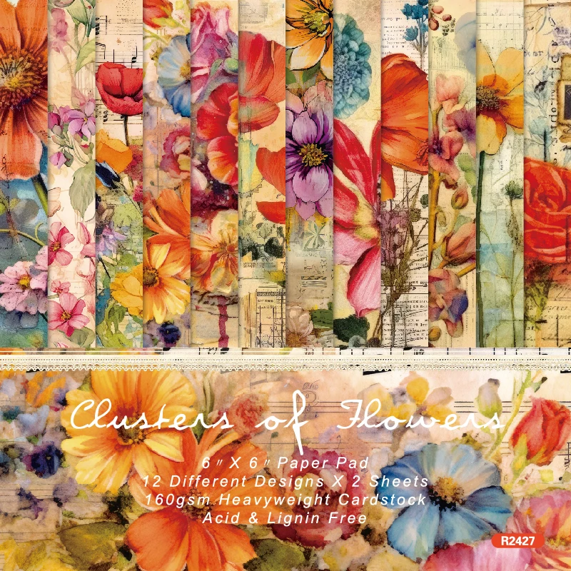 Panalisacraft-24-sheets-6-X6-Vintage-Spring-Flower-Scrapbook-paper ...