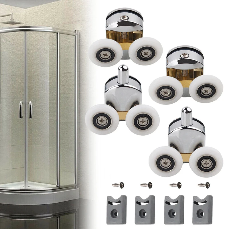 4-Pcs-Shower-Screen-Door-Rollers-Zinc-Alloy-Runners-Wheels-Twin-Top ...