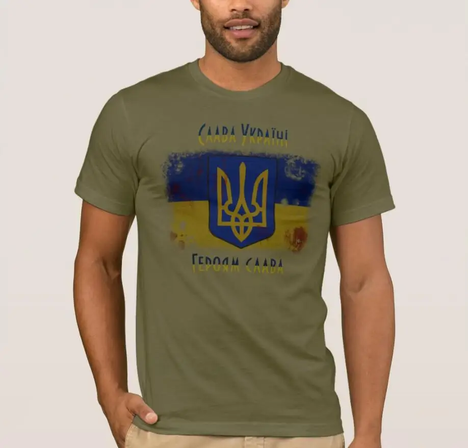 Slava Ukraini-glória À Ucrânia Camiseta Masculina Manga Curta Casual ...