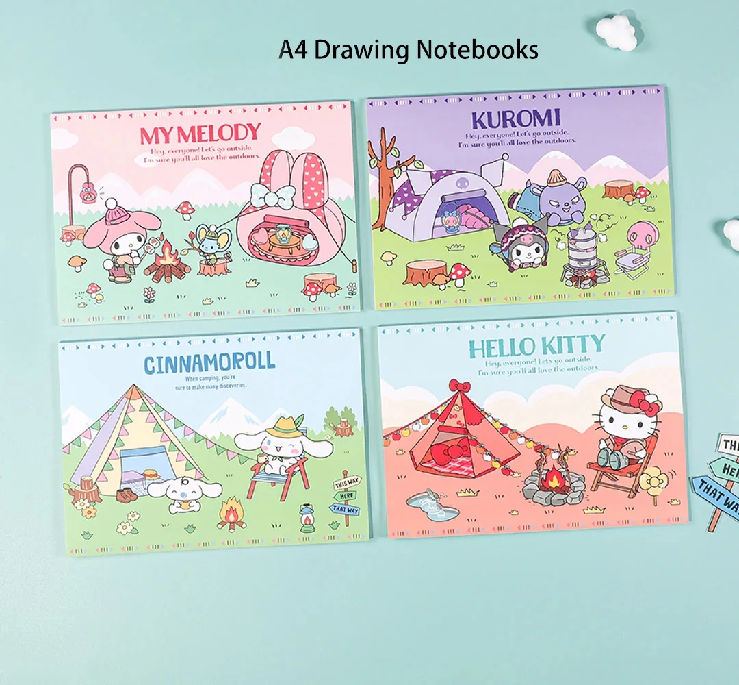 1PC-Drawing-Notebooks-Kuromi-Melody-Cinnamoroll-Hellokitty-A4-Drawing-Sketch-Book-Kawaii-Student ...