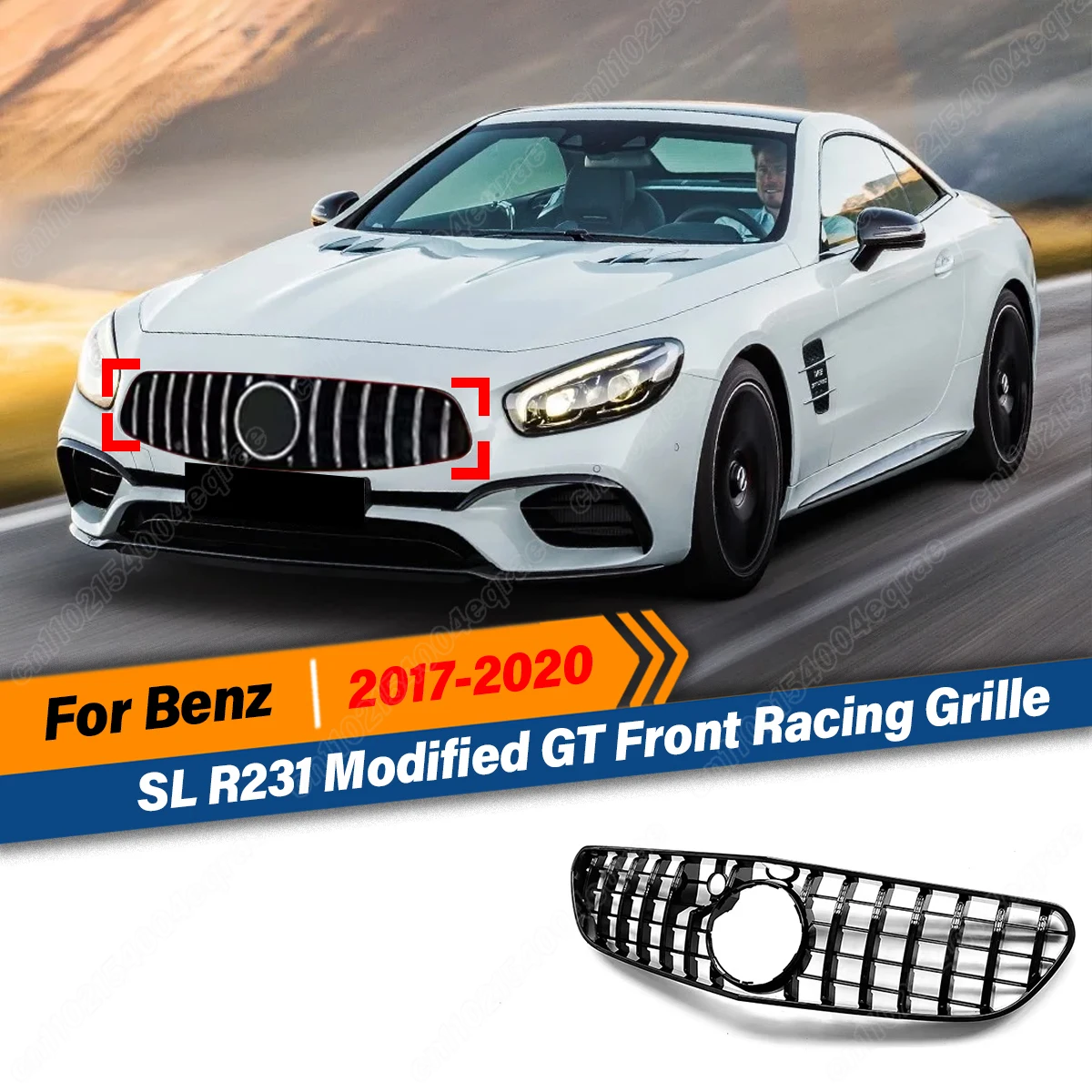 For Mercedes Benz SL R231 2017 2018 2019 2020 modified GT grille Front ...