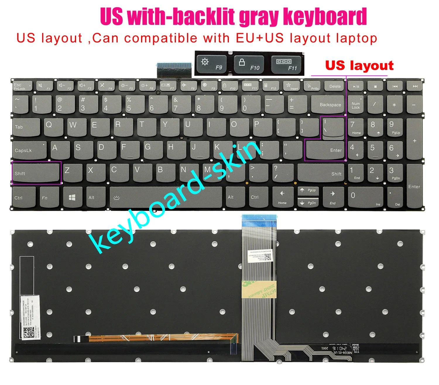 New US Backlit Keyboard For Lenovo Ideapad Slim 3 15ABR8 15AMN8 15IAH8 ...