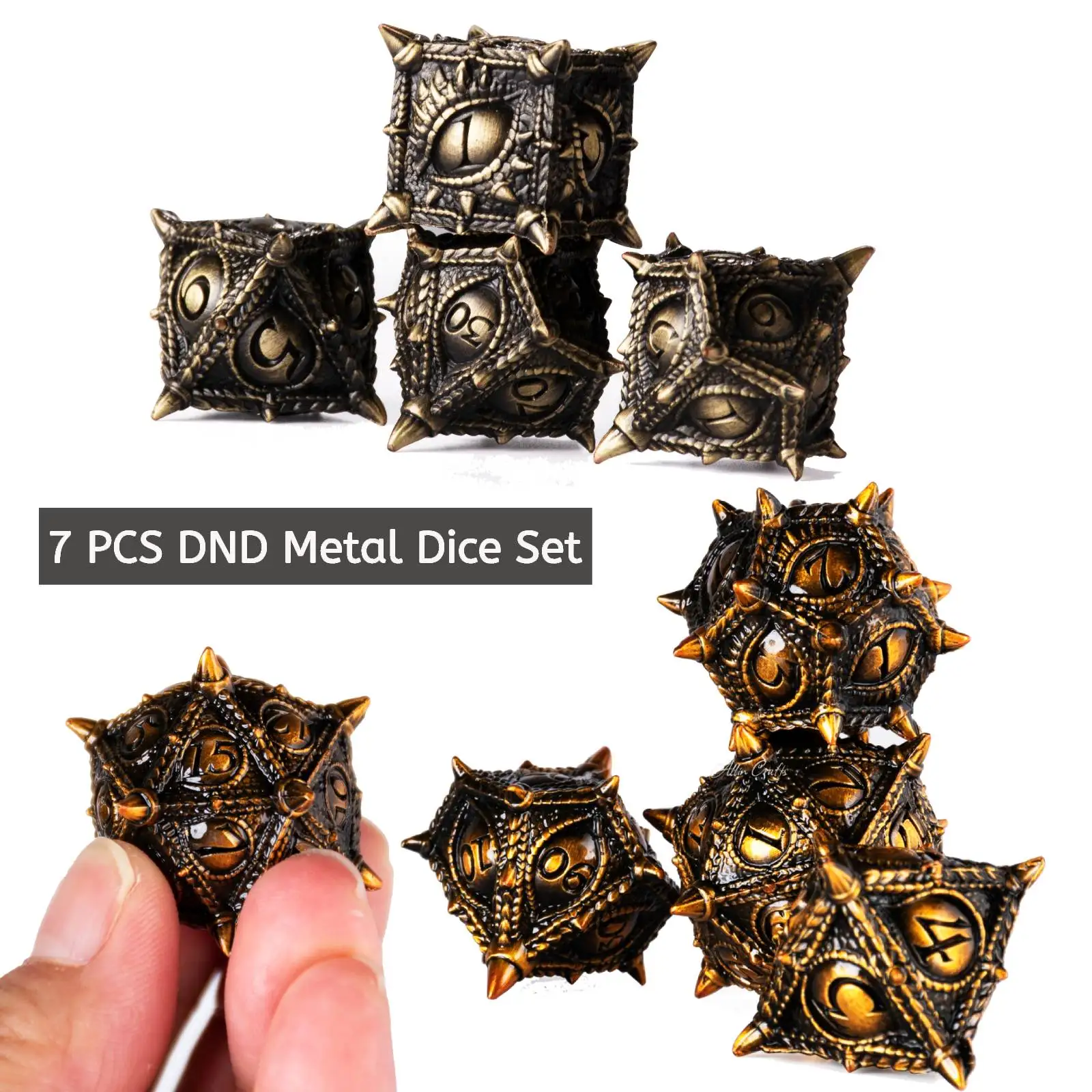 DND Metal Dice Set For Dungeon and Dragon RPG Dice Gifts Polyhedral DND ...