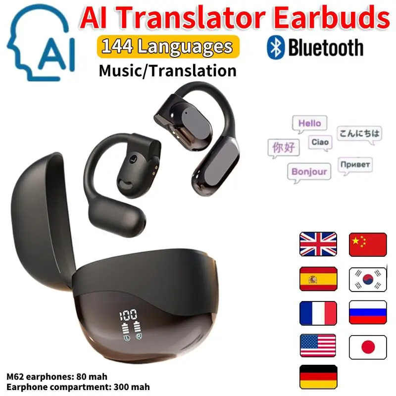 AI Translator fonesbluetooth Earbuds Real-Time Translators Headphones ...