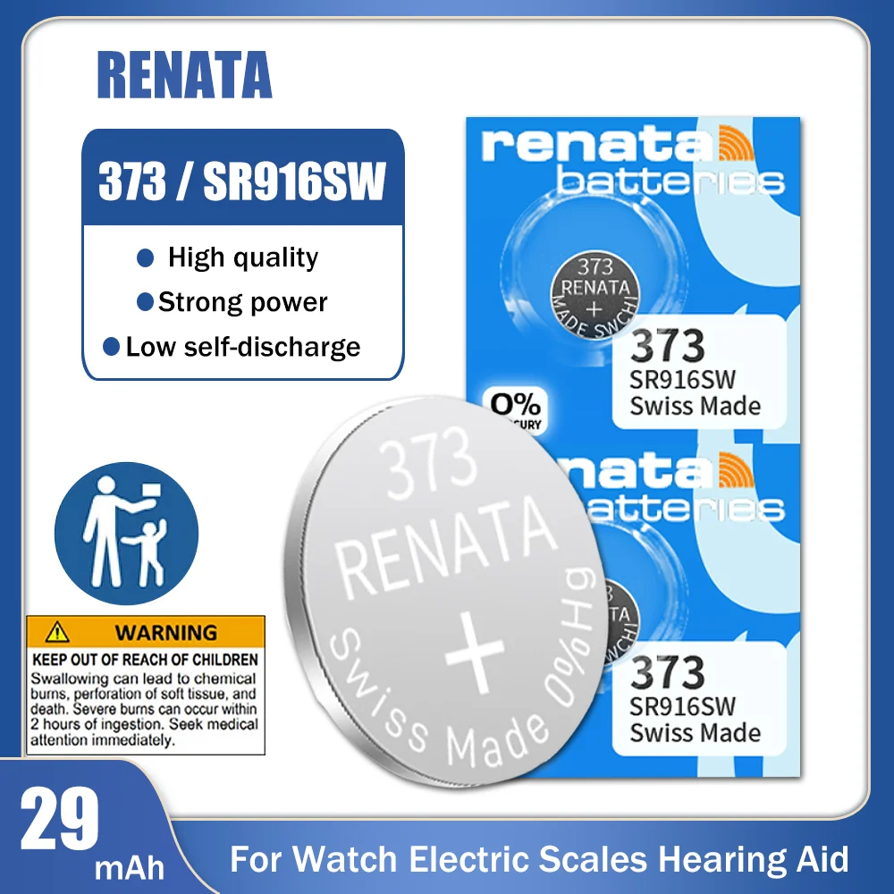 Renata Battery Watch 373 | Renata Silver Battery | 373 Battery Sr916 ...