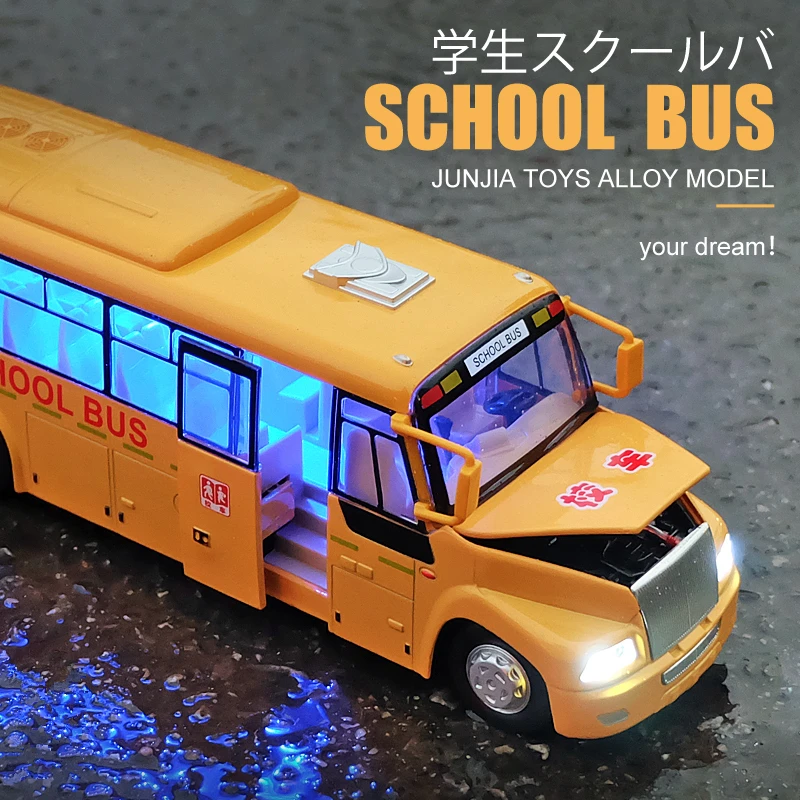 Diecast School Bus Lights | 32 Alloy Bus Model Sightseeing - 1/32 Alloy ...