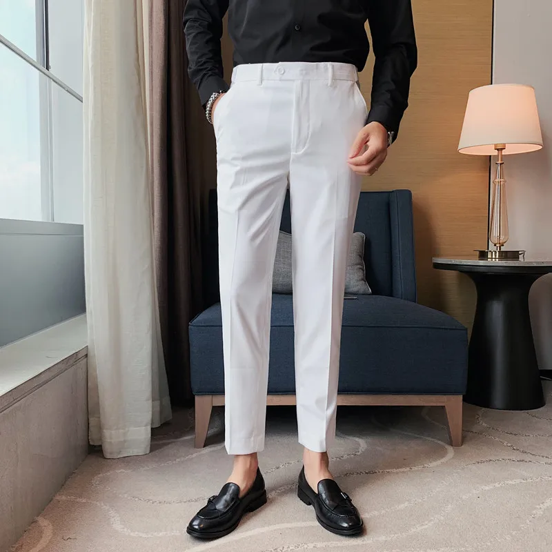 2022 Autumn Winter Woolen Men Business Casual Pants High