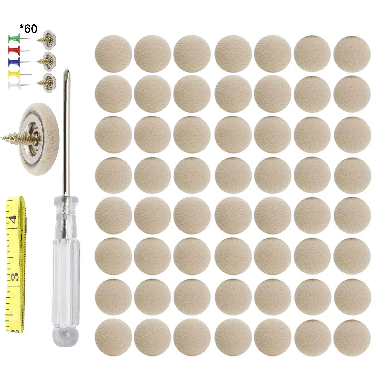 60pcs-Car-Headliner-Repair-Buckle-Kit-Car-Roof-Repair-Rivets-Button ...