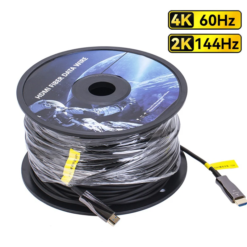 Câble fibre optique HDMI 2.0, 4K 60Hz AOC 20M 30M 50M, haute vitesse ...