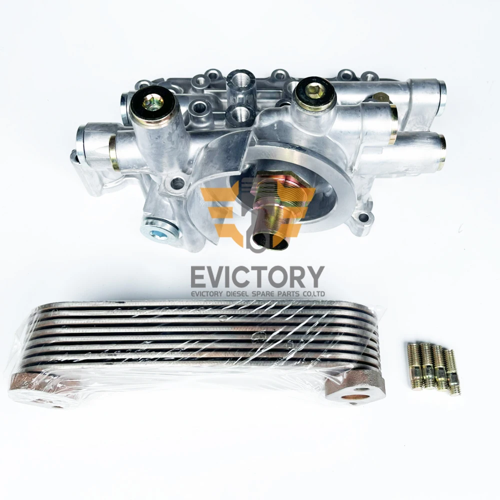 For Hino J08e J08et J08e-t Oil Cooler Cover And Oil Cooler Core - Block ...