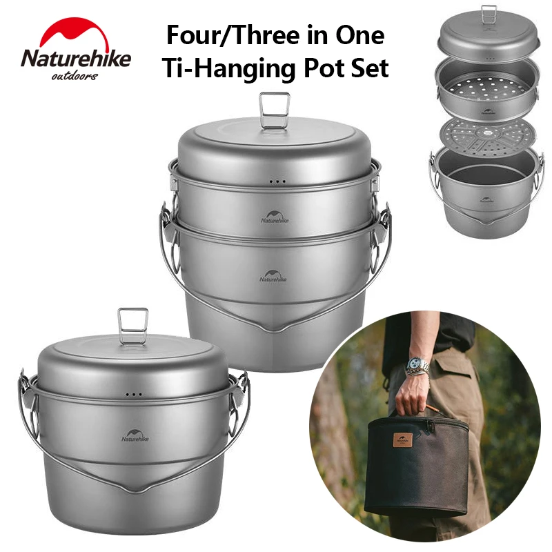 Naturehike-Titanium-Pot-Set-Camping-Cooker-Outdoor-Stew-Boil-Cookware ...