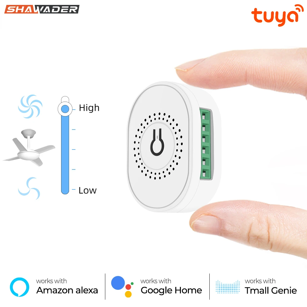 Shawader Tuya Wifi Smart Ceiling Fan Speed Switch EU 220V Mini Wall On ...