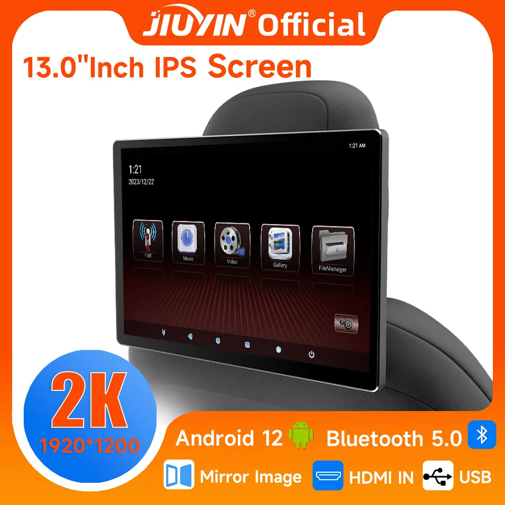 Android-Headrest-Monitor-Car-TV-32GB-IPS-Screen-Vehicle-Display-With ...