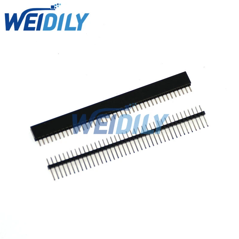 10PCS 5Pairs 1x40 Pin 1.27 mm Single Row Female & Male Pin Header ...