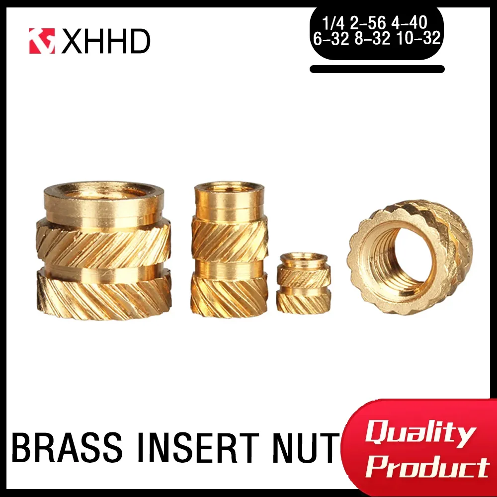 Brass-Insert-Nut-Hot-Melt-Knurled-Insert-Inch-Thread-Heat-Injection ...