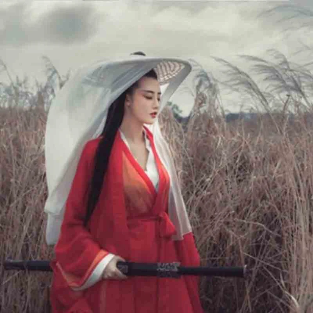 Chinese-Ancient-Vintage-Cap-Women-Hanfu-Hat-With-Long-Veil-Douli-Hat ...