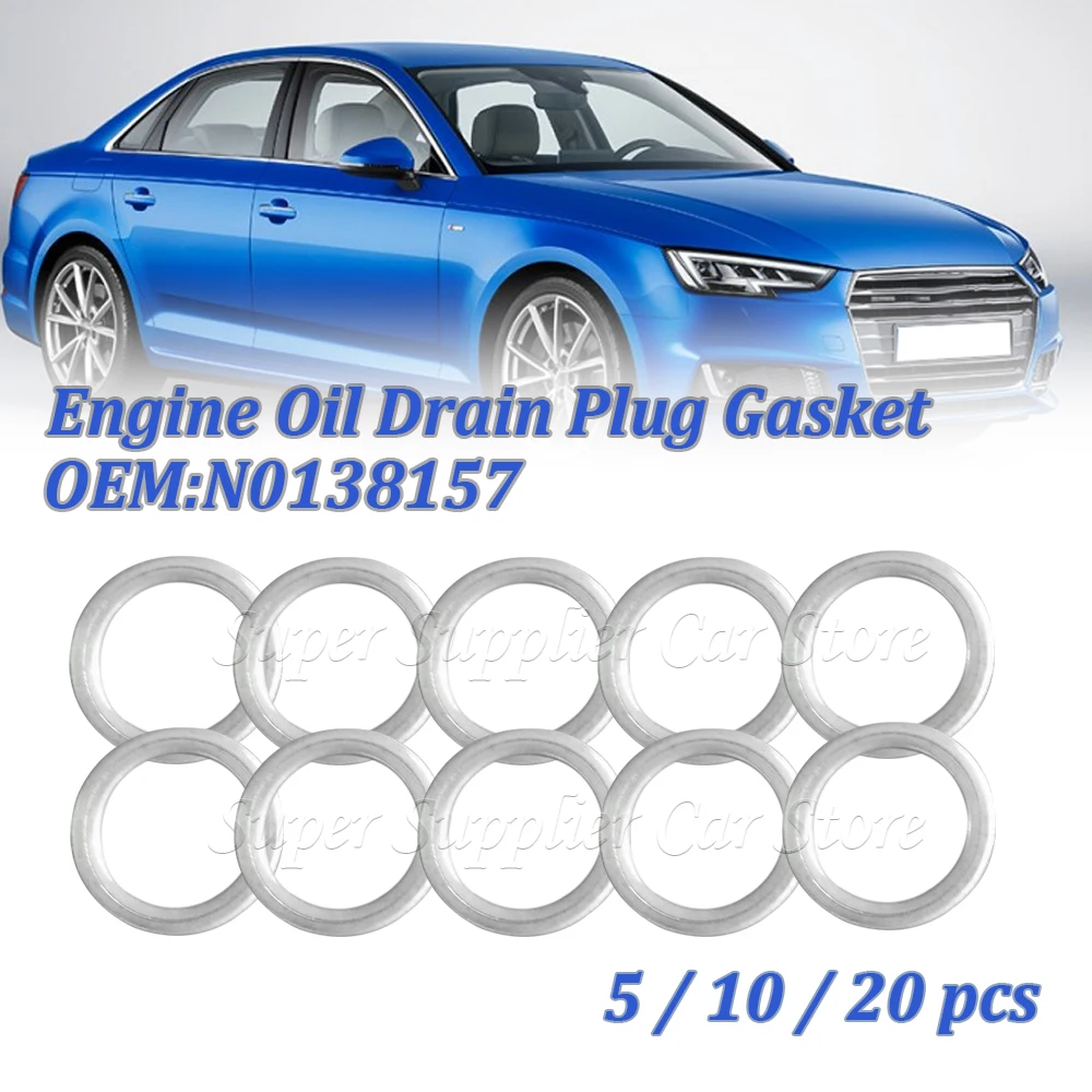 N0138157-For-VW-For-Audi-Engine-Oil-Pan-Screw-Gasket-Washers-5-10-20pcs ...