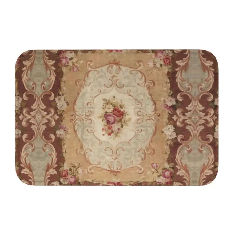 Personalized-Antique-Rose-Floral-French-Aubusson-Rug-Print-Doormat-Mat ...