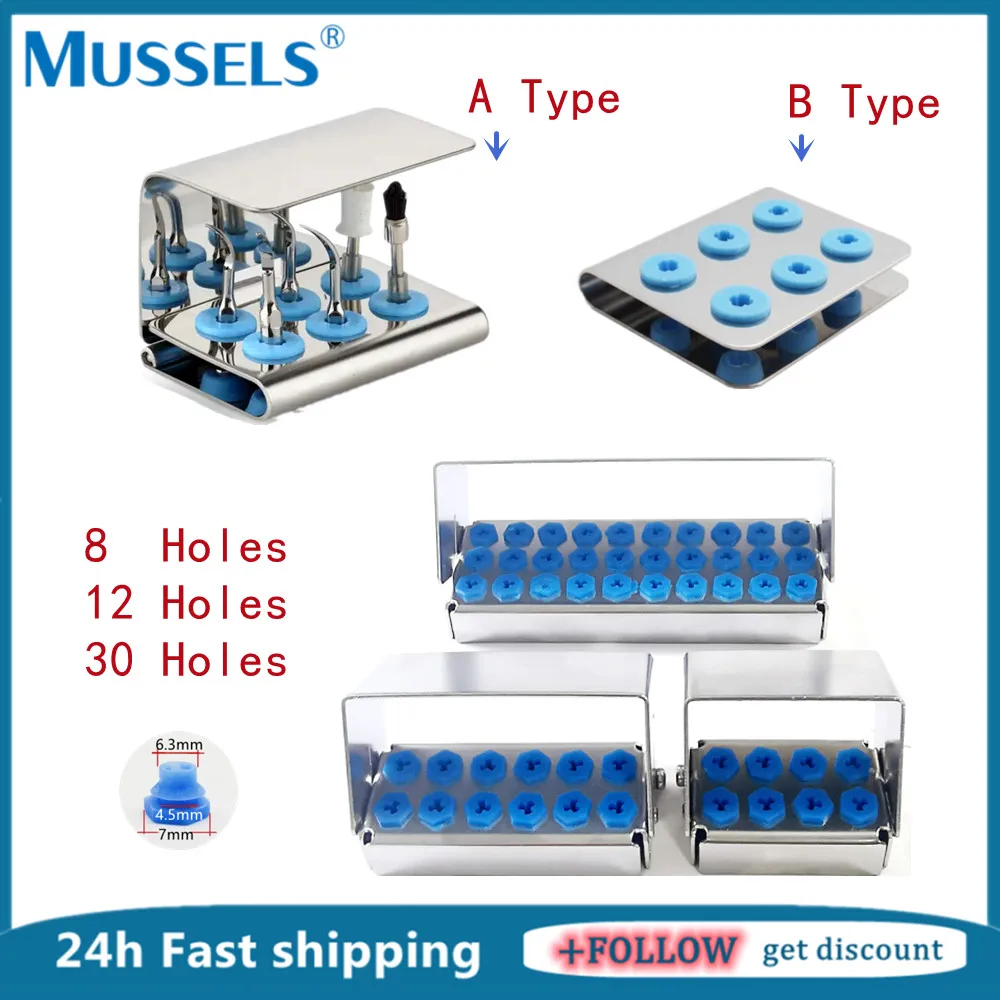 6/8/12/30 Holes Dental Scaler Tips Holder Implant Drills Organizer Bone ...
