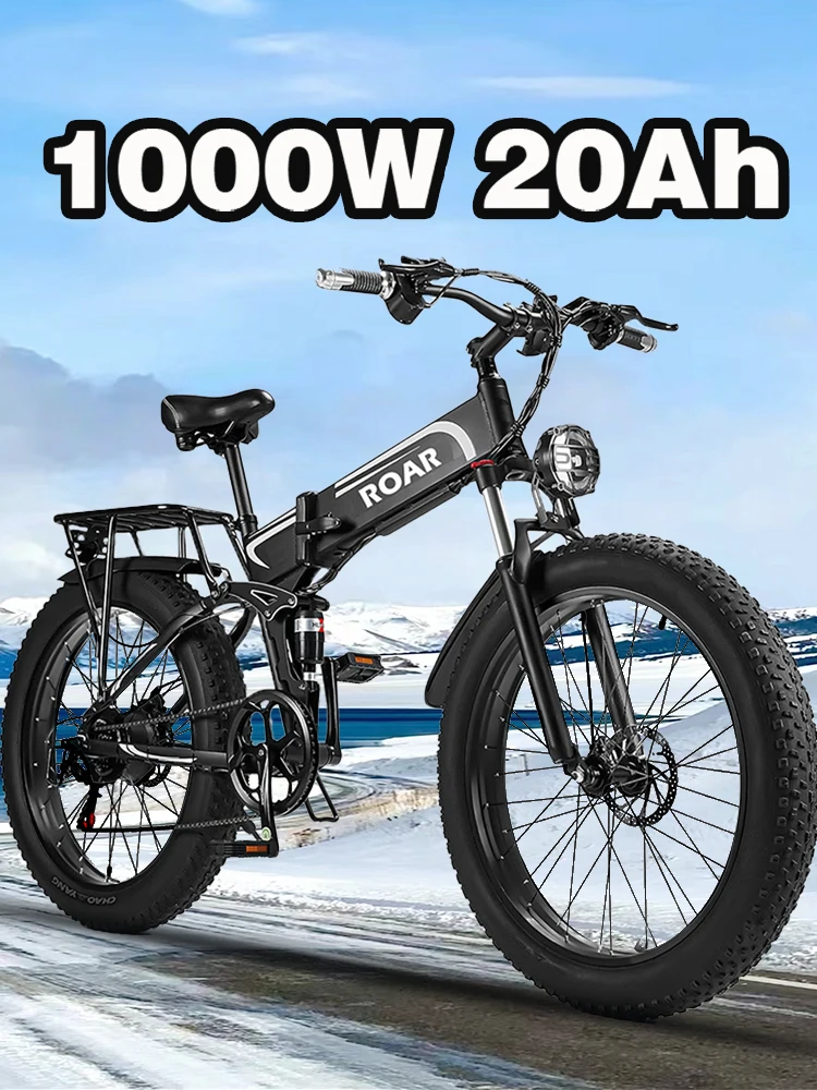 ROAR-Folding-Electric-Bike-for-Adults-26-Fat-Tire-eBike-48V-20Ah-1000W ...
