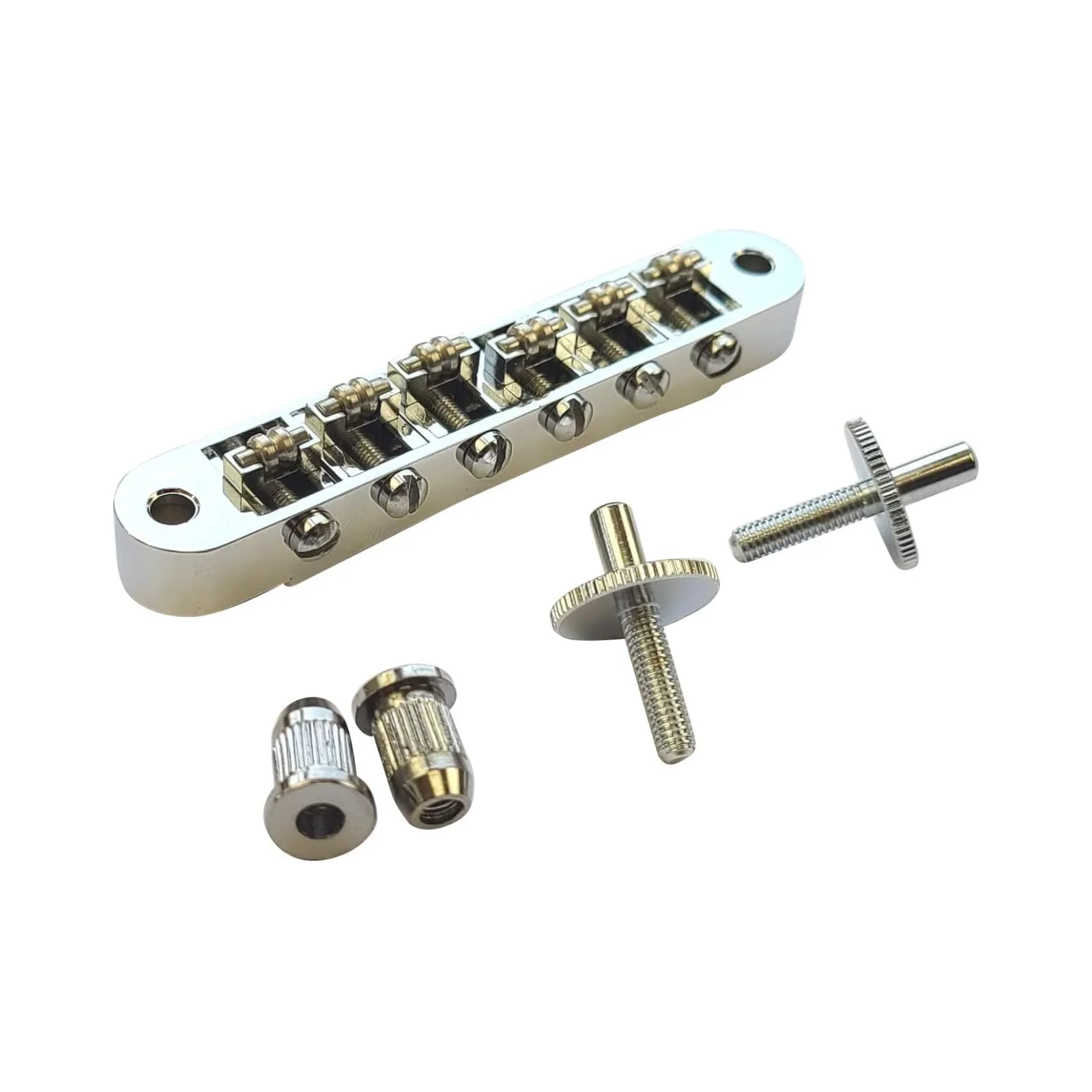 Classic-Chrome-Tune-O-Matic-M4-Bridge-w-Roller-Saddles-for-LP-SG ...