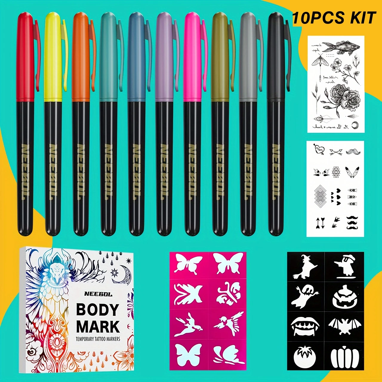 Body-Mark-Temporary-Tattoo-Markers-For-Skin-Tattoo-Pen-Cool-Color ...