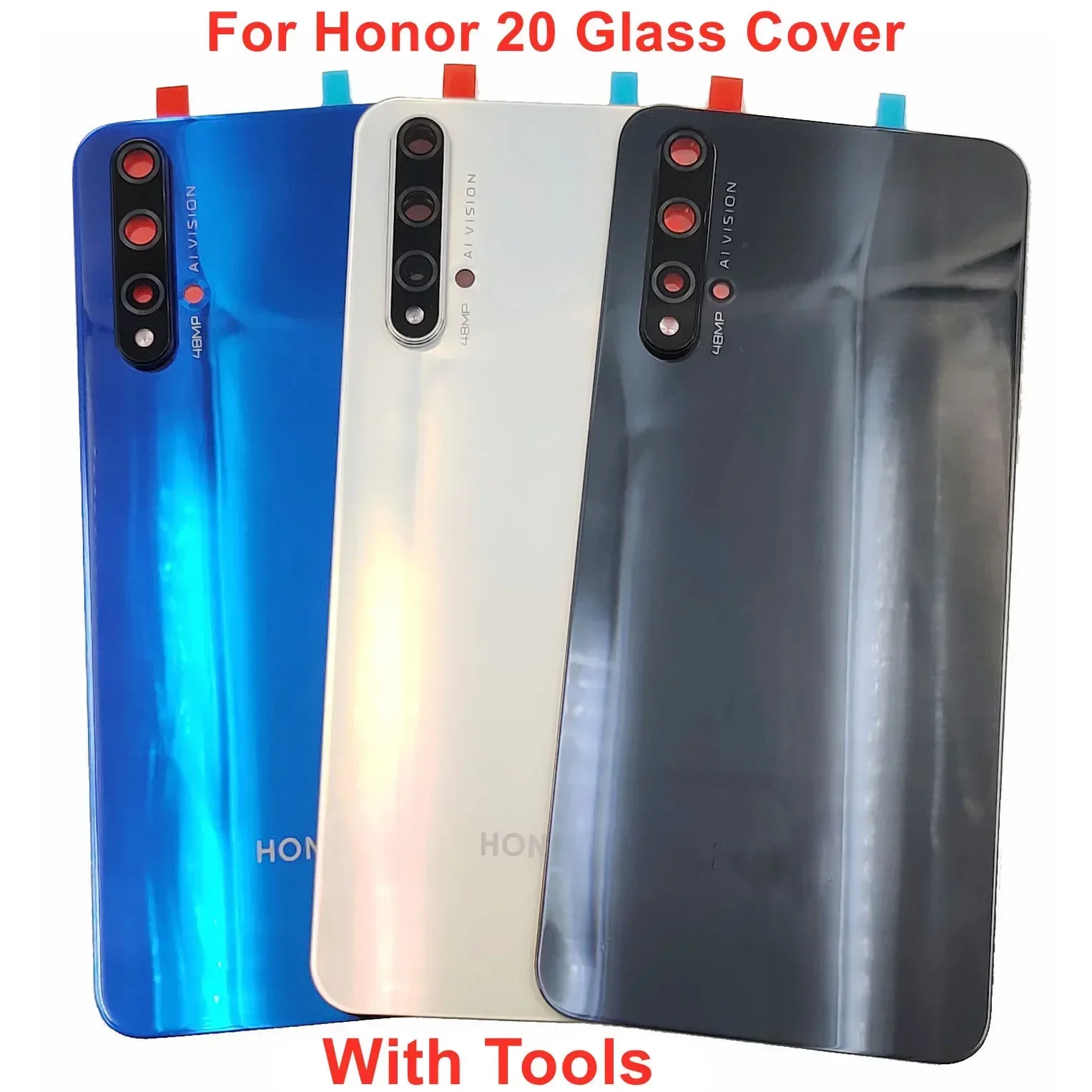 Glass-Back-Lid-For-Huawei-Honor-20-Hard-Battery-Cover-Rear-Door-Housing ...