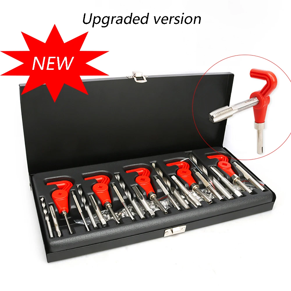 New-Type-131PCS-Car-Thread-Repair-Tool-Kit-M5-M6-M8-M10-M12-Stainless ...