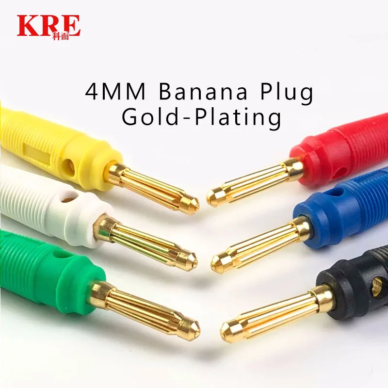 10-20-100Pcs-Gold-Plated-4MM-Banana-Plug-Audio-Speaker-Connectors ...