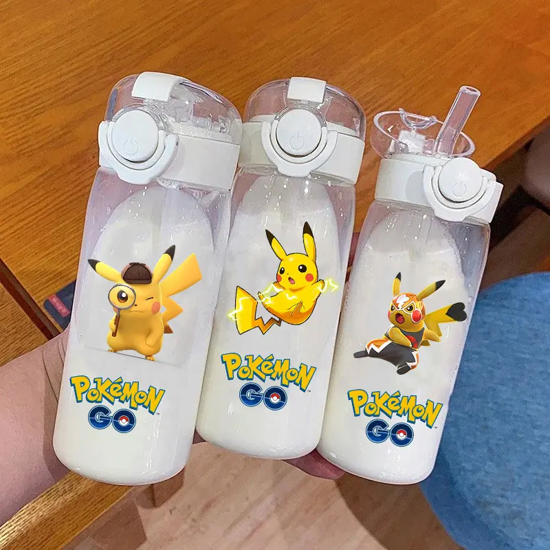 Pokemon-Straw-Bottles-Cups-600-400ML-Pikachu-Drinking-Office ...