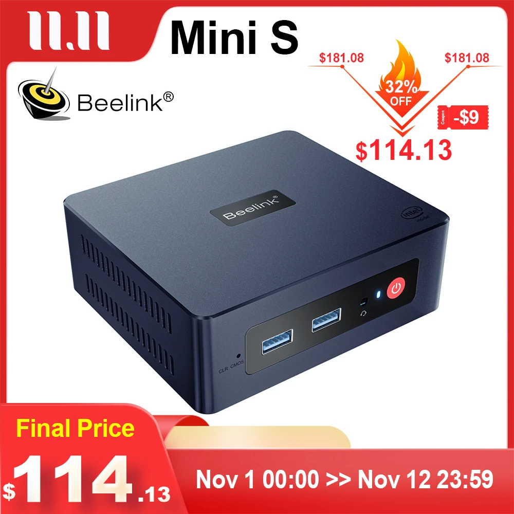 2022 Beelink Mini S Windows 11 Intel 11th Gen N5095 Mini Pc Ddr4 8gb ...