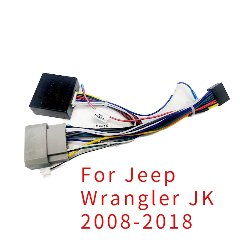 For-Jeep-Wrangler-JK-2008-2018-Radio-Wiring-Harness-FIT-Car-Audio-16Pin ...